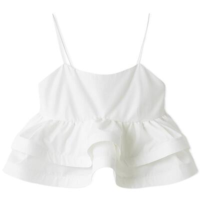 FRAYI.D荷叶边裙摆吊带衬衫