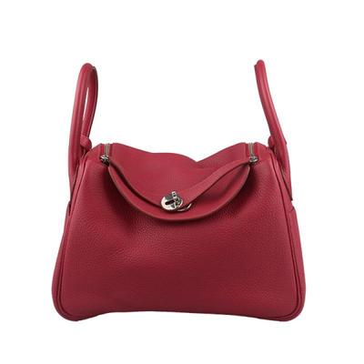 中古9新HERMES爱马仕LINDY宝石红CLEMENCE二手奢侈品包包