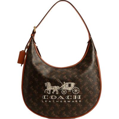【礼物】COACH/蔻驰奥莱女士马车图案印花ACE半月包