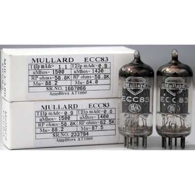 议价ECC83 Mullard 铜柱 Blackburn 英国制造 Amplitrex 测试 1MP