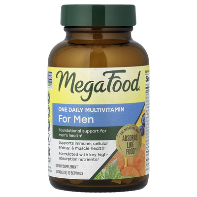 MegaFood男性复合维生素矿物质膳食补充健康