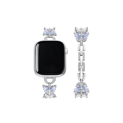 ZEGL适用苹果表带冰晶蝴蝶手表链