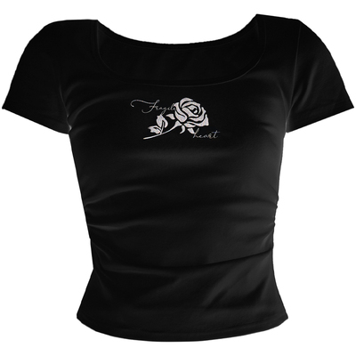 易碎商店设计感烫银修身显瘦T恤