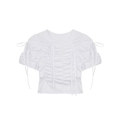 SourceWithU蝴蝶结打揽短袖tee