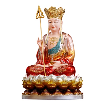 树脂彩绘地藏王菩萨佛像娑婆三圣