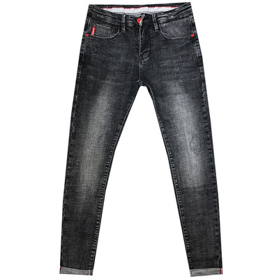 ins刺绣新韩社会小伙牛仔长裤