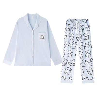 BE女纯棉线条小狗抗菌防螨带胸垫