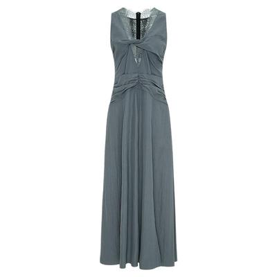 D63女装25夏季新款背心裙深V领蕾丝拼接性感无袖收腰连衣裙