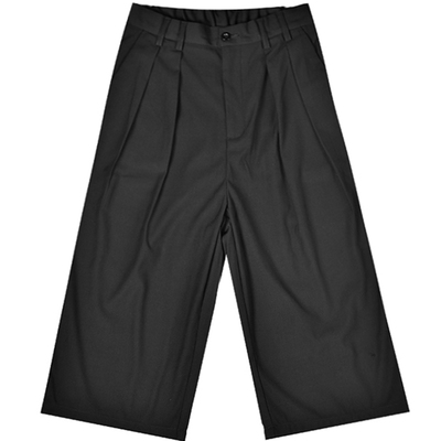 春秋日式休闲宽松阔腿裤八分西裤