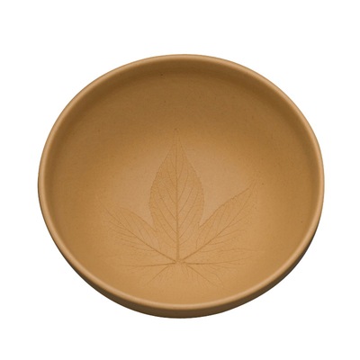 台湾段泥枫叶茶杯茶叶罐纯手工