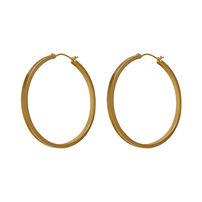 金属大圆圈欧美风铜镀18K金耳环