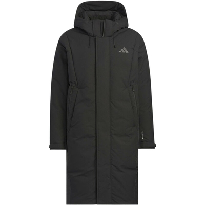 adidas阿迪达斯男子户外运动休闲保暖长款连帽羽绒服外套KC2473