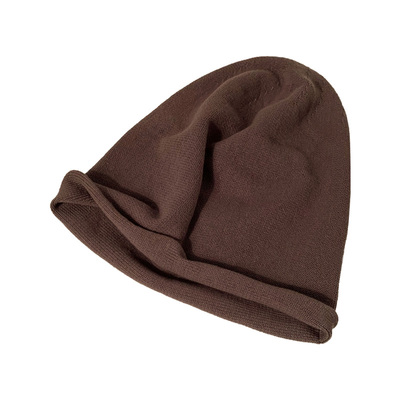 女堆堆帽日系黑色大头围冷帽帽子