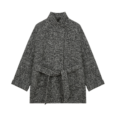 L澳毛混纺双面尼羊驼大衣女