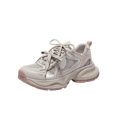 小粉鞋女厚底百丽鞋带老爹新款