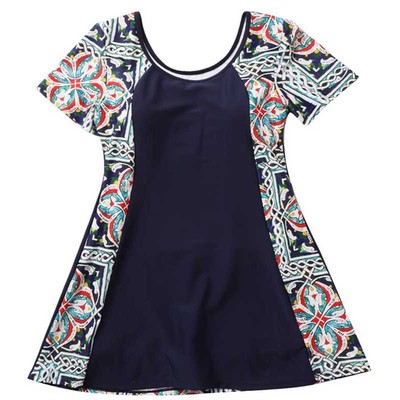 大码泳衣妈妈款中老年连体裙式