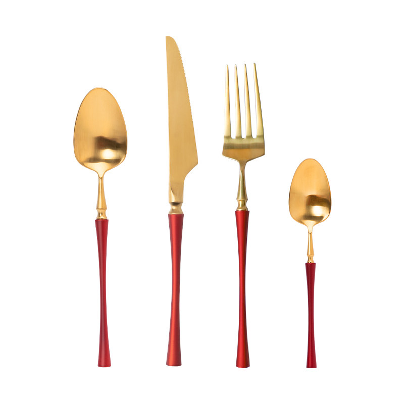 西餐餐具套装葡式304不锈钢牛排刀叉家用网红ins甜品勺水果叉组合_虎窝淘