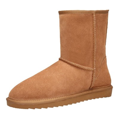 冬季保暖牛皮中筒大码男士棉鞋