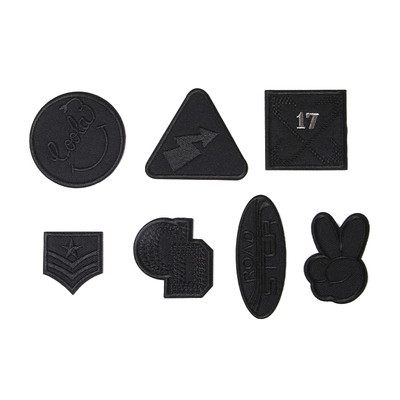 免缝黑色布贴自粘刺绣贴补丁贴