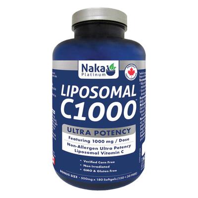 现货 加拿大Naka platinum LIPOSOMAL C1000 高效脂质体维生素C