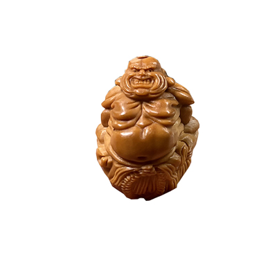 精品橄榄核雕恶僧小鬼吊坠手把件