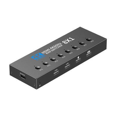 优联HDMI切换器kvm8口打印机共享器八进一出高清4k电脑鼠标键盘显示器usb共享器u盘多开8进1出控制八台电脑
