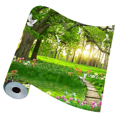 风景客厅卧室装饰画自粘墙纸