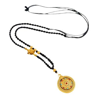 古风罗盘镂空五福圆满毛衣链