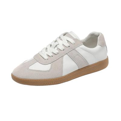 德训鞋真皮女鞋子复古休闲小白鞋