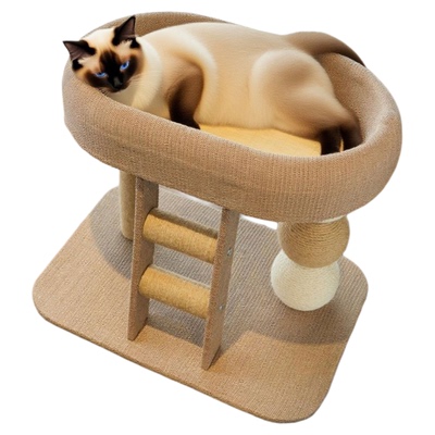 猫抓窝爬架离地猫床一体剑麻爬柱