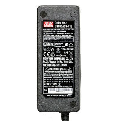 明纬24V电源60W GST60A24-P1J 2.5A工业节能适配器环球认证三插