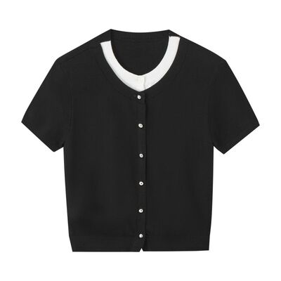 SOMESOWE叠穿假两件毛针织衫