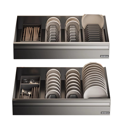 橱柜抽拉式碗碟篮免打孔