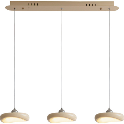 法式奶油风创意云团飞碟三头餐厅吊灯2025新款现代简约大气高级感