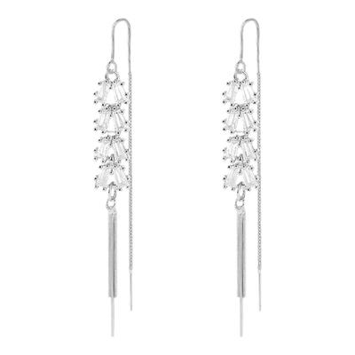 银色轻奢流苏耳线新款爆款