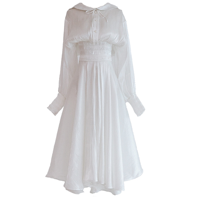 原创法式复古丝光缎面A字半身裙