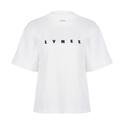 LYNEE【经典T】纯棉翻袖LOGO印花T恤女2026时尚通勤休闲百搭上衣