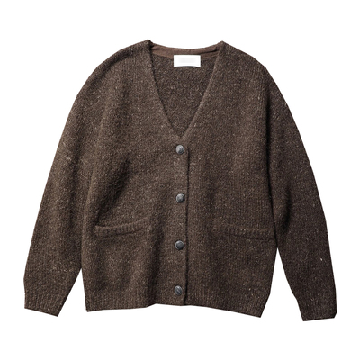 TANG TOWN单穿/叠搭皆可实现出街造型粗针羊驼毛亚麻混纺毛衣开衫