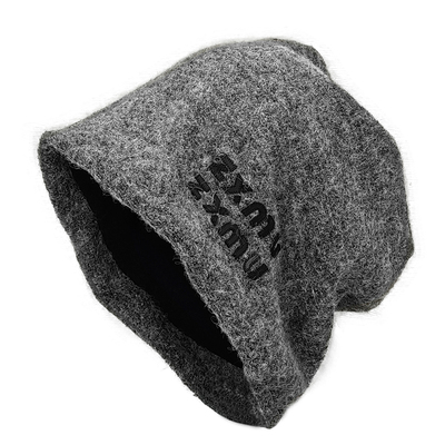 日系灰色加大头围堆堆帽女秋冬季显脸小冷帽保暖包头帽子百搭韩系