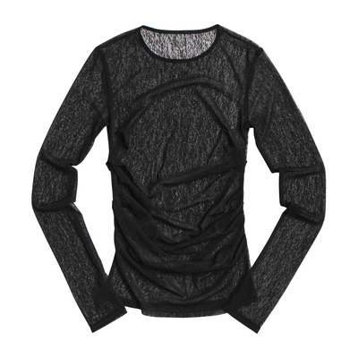 LEONSENSE长袖网纱半透长袖