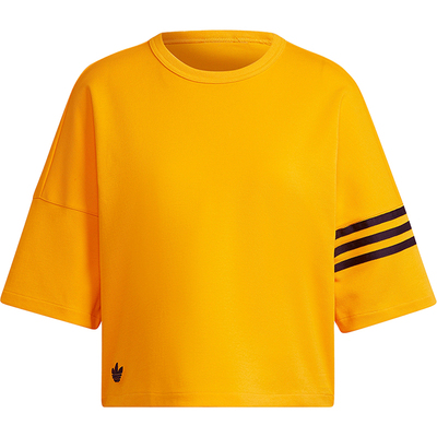 Adidas/阿迪达斯正品三叶草女士经典条纹透气圆领运动短袖HM1757