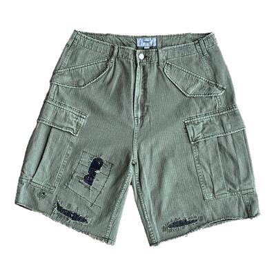 LAPIVIMA DISTRESSED PATCHED DYED SHORTS 补丁破坏蜡染水洗短裤