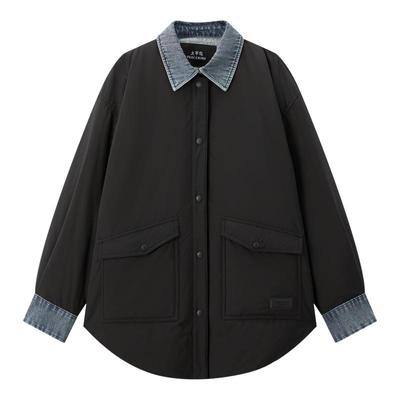 【绒遇牛仔】太平鸟商场同款衬衫羽绒服女轻薄白鸭绒A3ACF4133