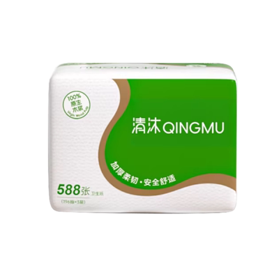 清沐588张压花卫生纸双层