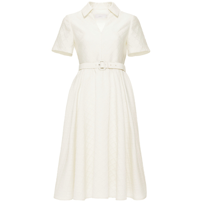 欧碧倩肌理提花小香风OBEG连衣裙