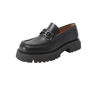 菲拉格慕厚底乐福鞋皮鞋