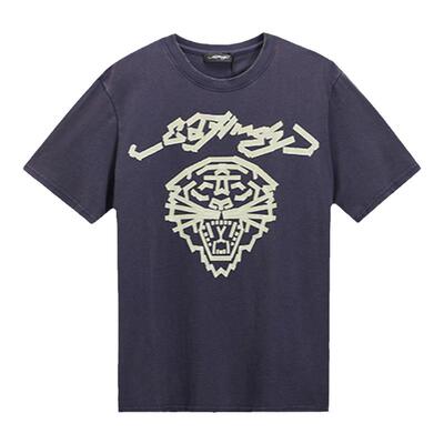 Ed Hardy埃德哈迪秋季新款成衣洗水磨破数码印男士短袖T恤