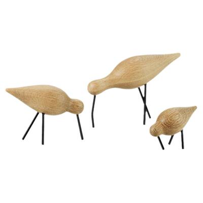 实木榉木桌面水鸟摆件北欧丹麦