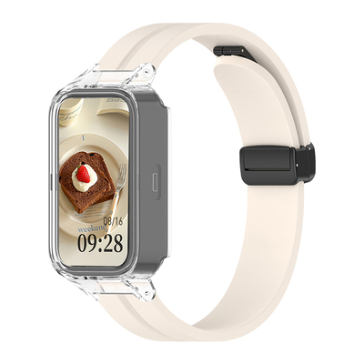 适用于红米手环2/3表带redmi band 2硅胶磁吸折叠扣腕带小米手环8/9Active智能运动手环替换带男女高级配件