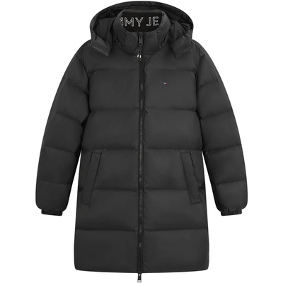 Tommy男装中长款宽松连帽羽绒服